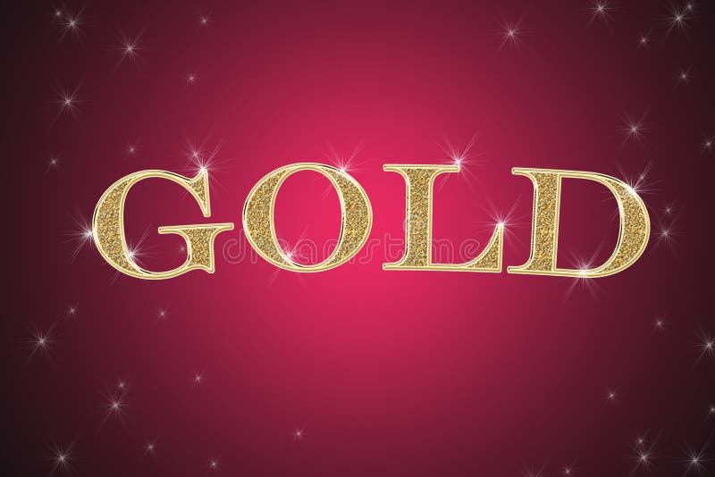 The Word `GOLD` with a Metallic Treatment Stock Photo - Illustration of ...