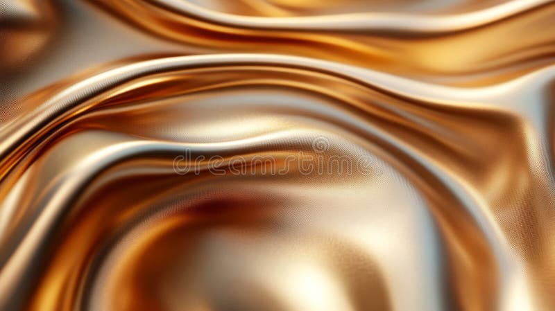 Golden Silk Draped Fabric Showing Soft Waves and Texture Stock ...