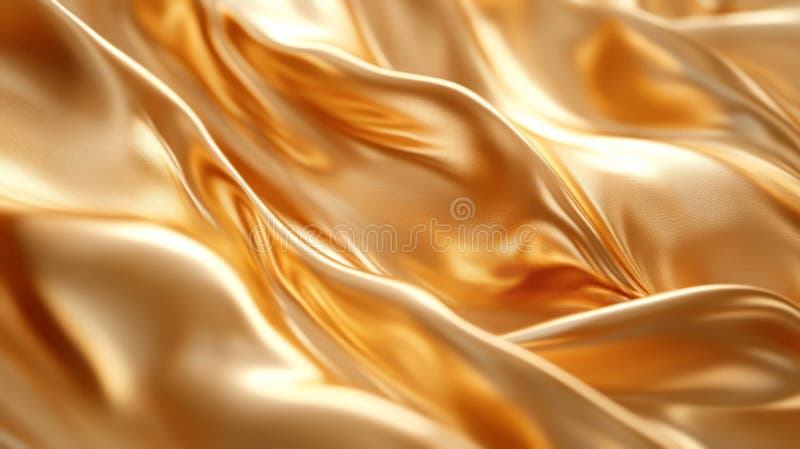 Golden Silk Fabric Texture: Smooth Waves and Rich Shimmer Stock ...