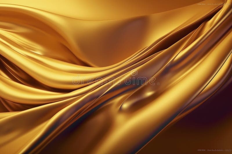 Golden Silk Waves, Created with Generative AI Stock Illustration ...