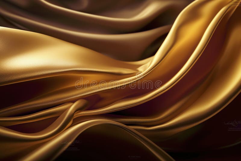 Golden Silk Waves, Created with Generative AI Stock Illustration ...