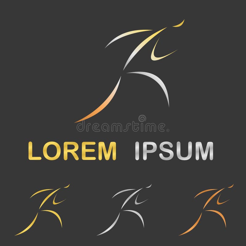 Golden Silver and Bronze Stylized Runner Logo Set Stock Vector ...
