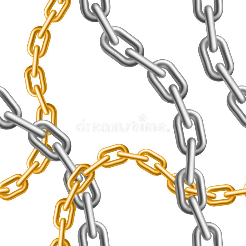 Golden and Silver Chains. Seamless Pattern. Vector Stock Vector ...
