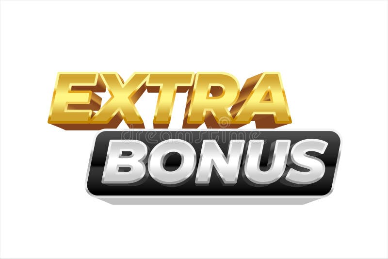 Golden and Silver Extra Bonus Vector Text Label Graphic Element Stock ...
