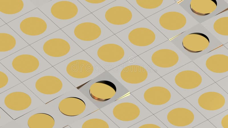 Round and Square Metal Plates. Loop Animation Stock Video - Video of ...