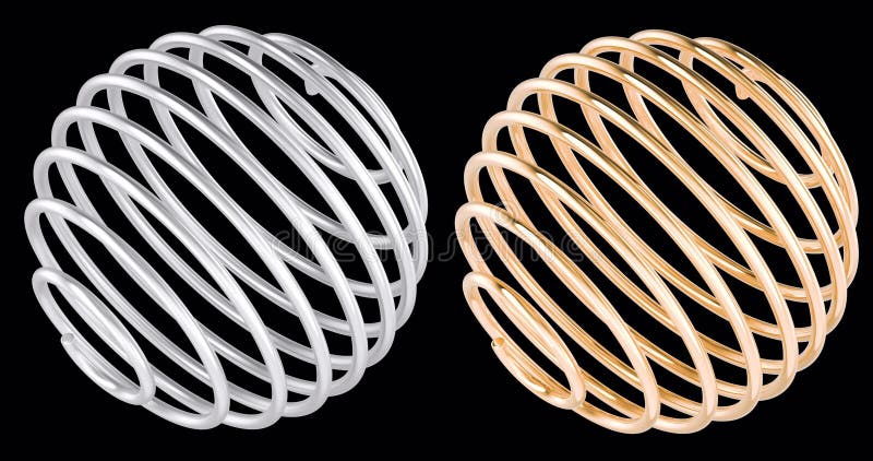 Golden and Silver Spring Balls Rotation Animation, Seamlessly Loopable ...