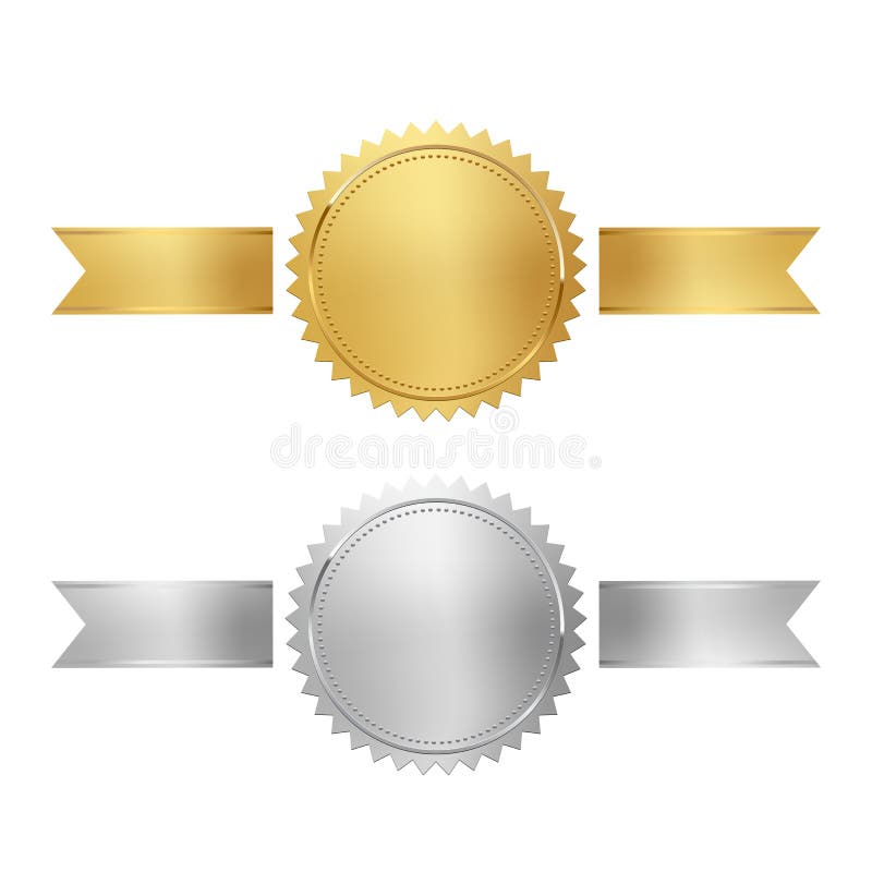 Silver Stamp Isolated on White Background. Luxury Seal. Vector Design ...