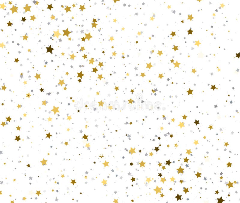 Golden and Silver Stars Scattered for Festive Celebration. Stock ...