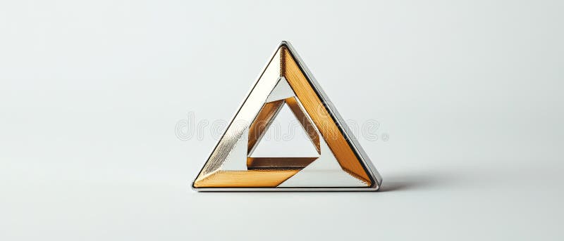 Golden and Silver Triangle with an Inner Triangle, Isolated on a White ...
