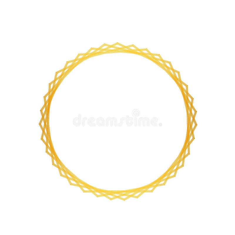 Golden Simple Circular Frame, Border Design. Stock Vector ...