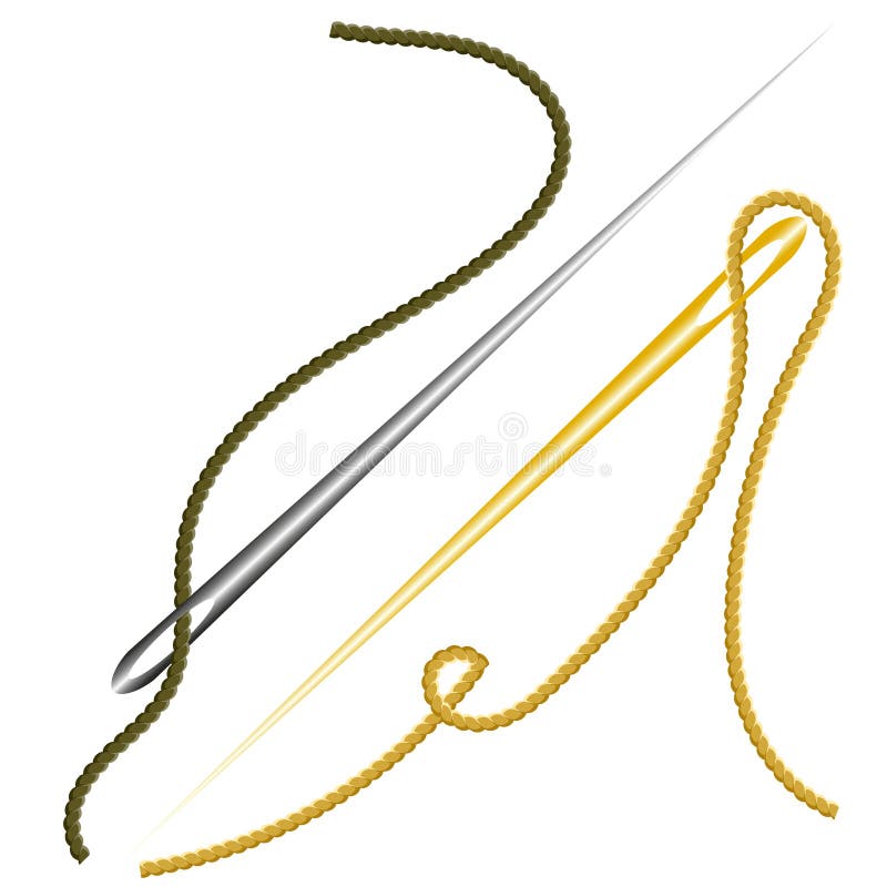 Needle Golden Thread Stock Illustrations – 570 Needle Golden Thread ...