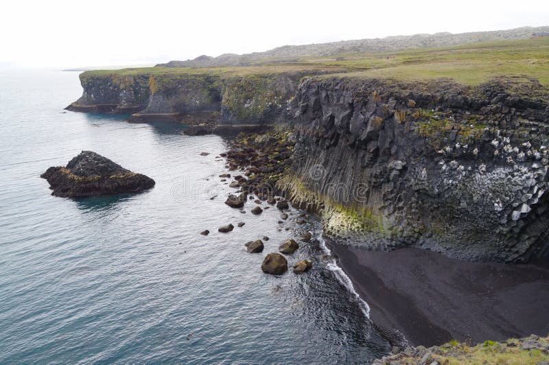 Golden Skardsvik Beach, Snaefellsness Peninsula in Iceland Stock Image ...