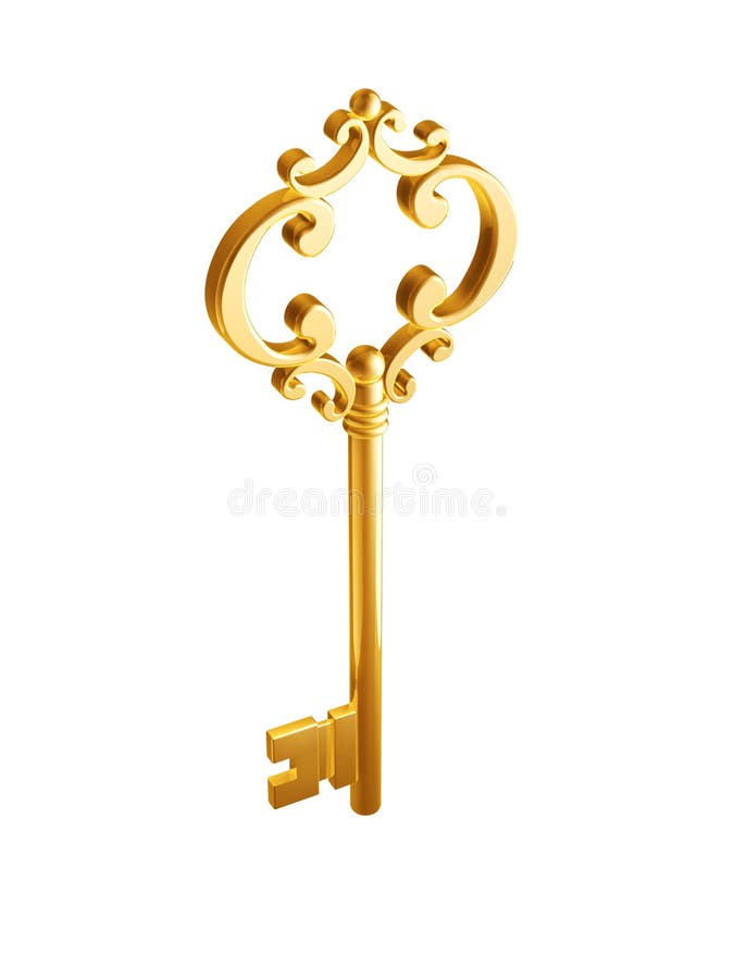 Golden Skeleton Key stock illustration. Illustration of finance - 40066848