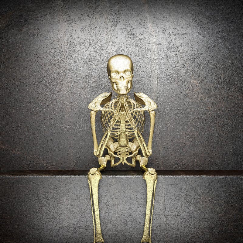 Golden skeleton stock illustration. Illustration of bone - 31659270