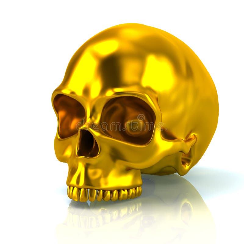 Golden skull isolated stock illustration. Illustration of computer ...