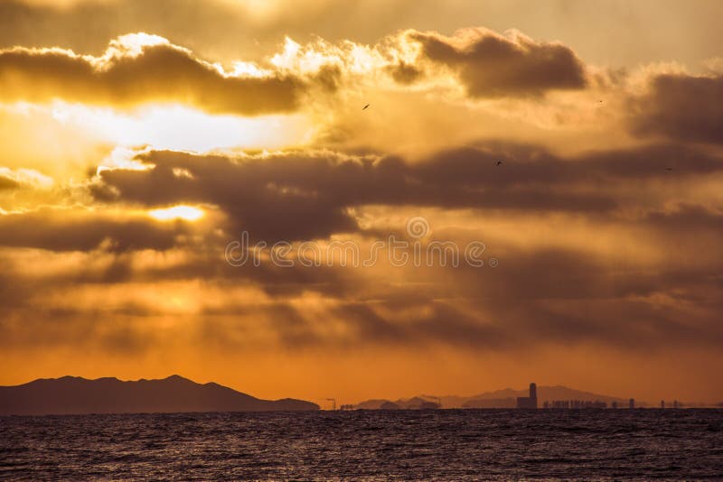 Golden sky stock image. Image of storm, gloaming, sunset - 71563547