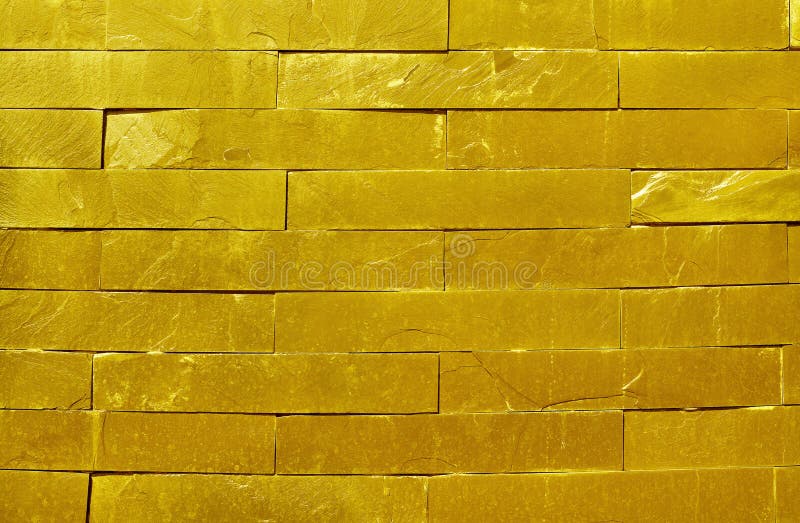 Golden Slate Stone Brick Wall Texture in Natural Pattern with High ...