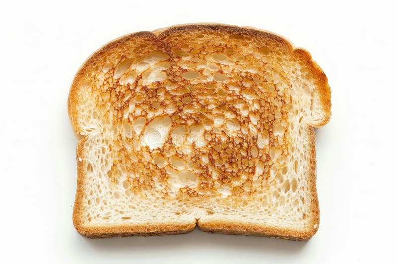 Golden Slice of Toast on White Background. AI Generated Stock Image ...