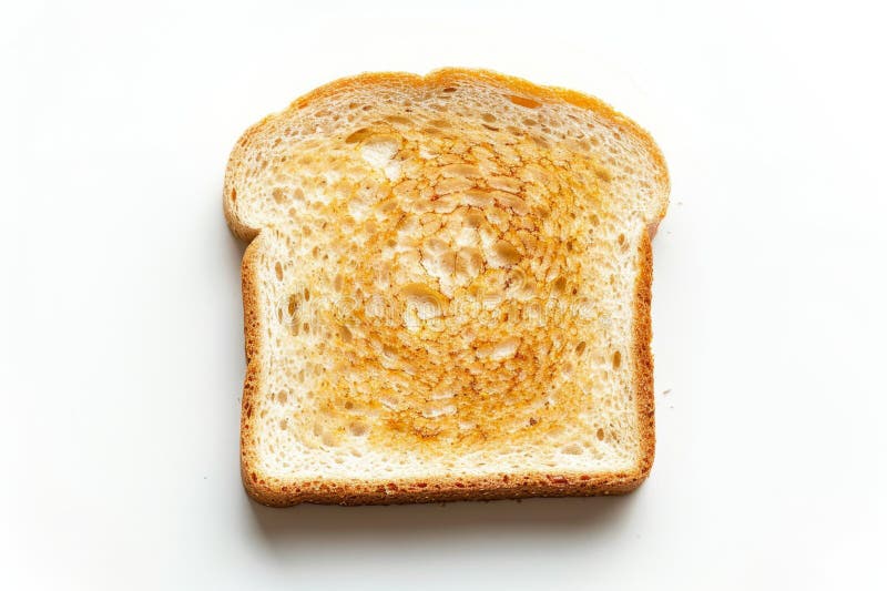 Golden Slice of Toast on White Background. AI Generated Stock Photo ...