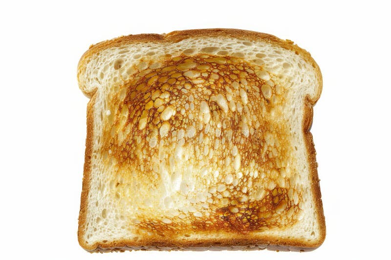 Golden Slice of Toast on White Background. AI Generated Stock Photo ...