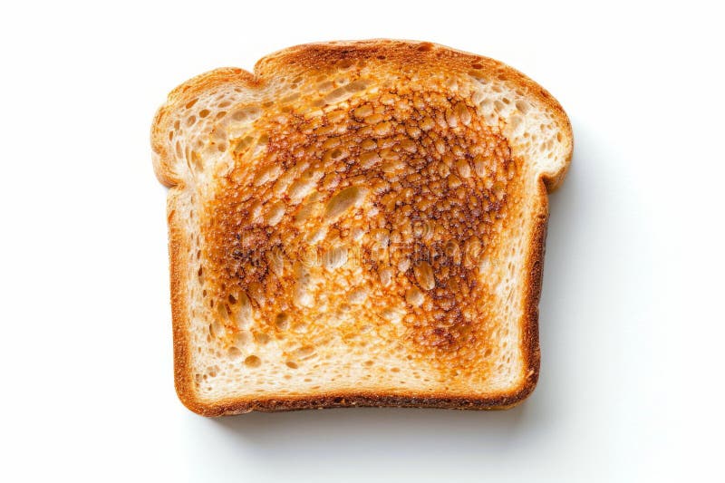 Golden Slice of Toast on White Background. Neural Network AI Generated ...