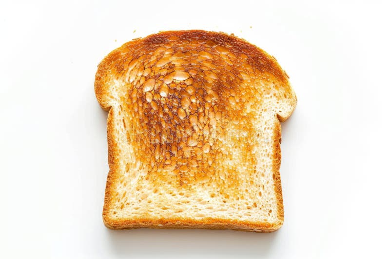 Golden Slice of Toast on White Background. Neural Network AI Generated ...
