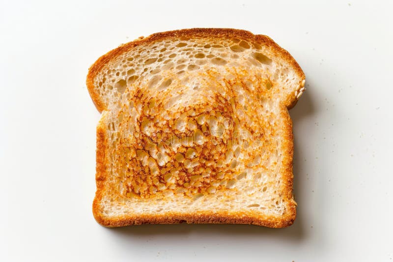 Golden Slice of Toast on White Background. Neural Network AI Generated ...