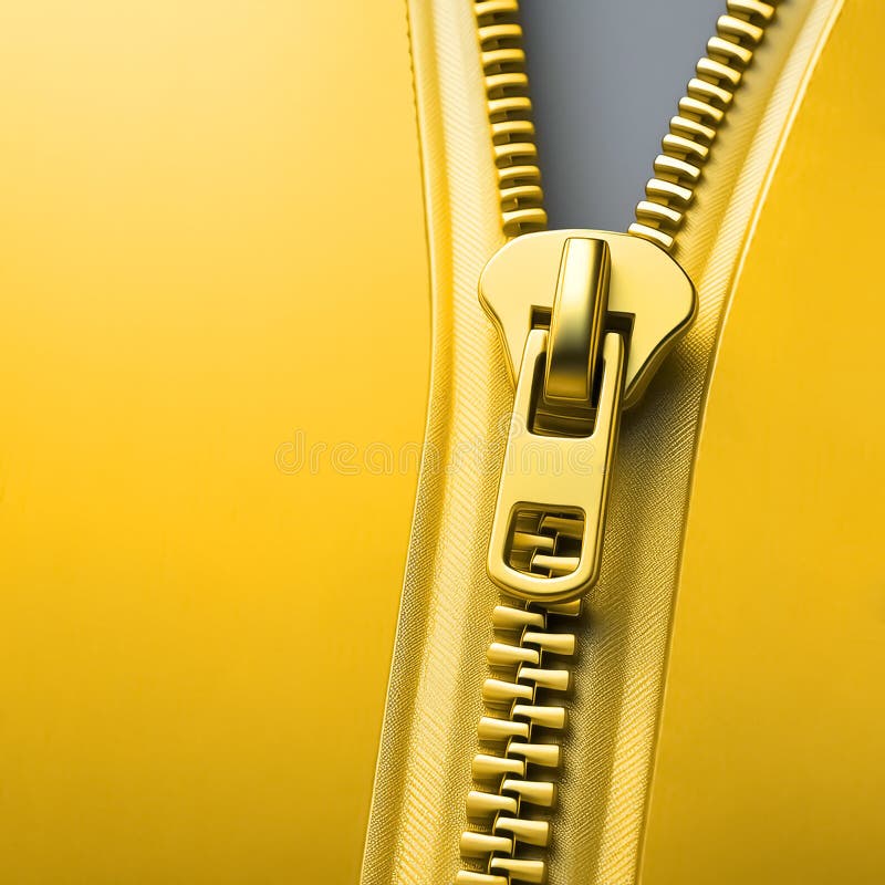 Golden slide fastener stock illustration. Illustration of closeup ...