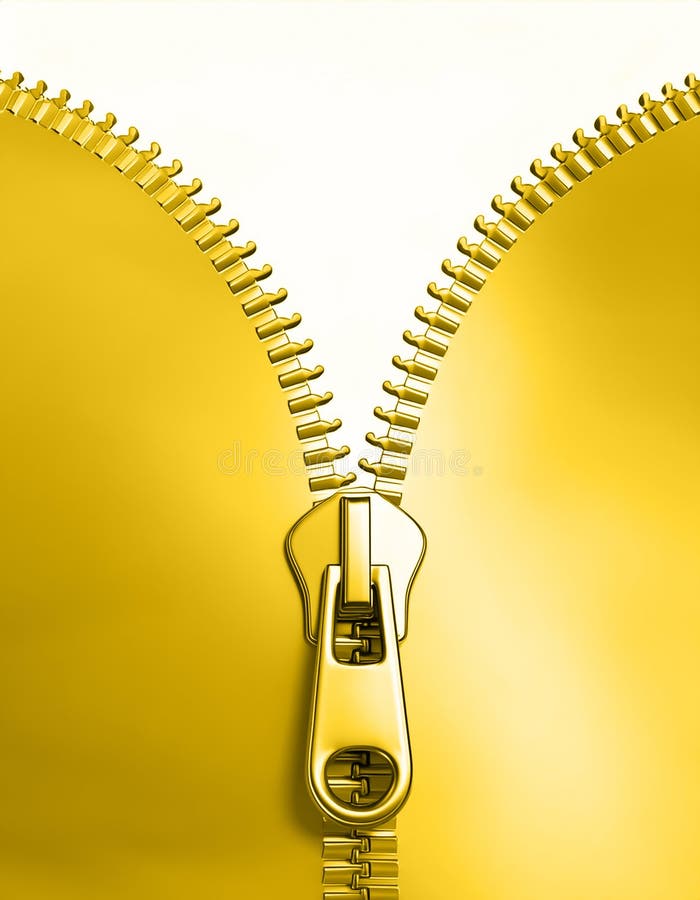 Golden slide fastener stock illustration. Illustration of isolated ...