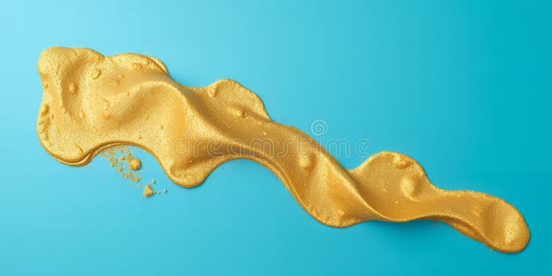 Golden Slime on Blue Background Stock Illustration - Illustration of ...