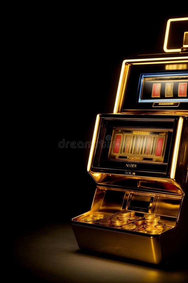 A Golden Slot Machine Sitting on Top of a Table. Generative AI Stock ...