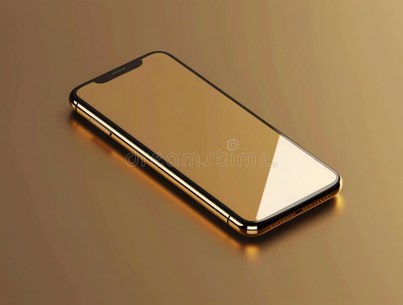 Golden Smartphone on Gold Background: Luxury Mobile Technology Stock ...