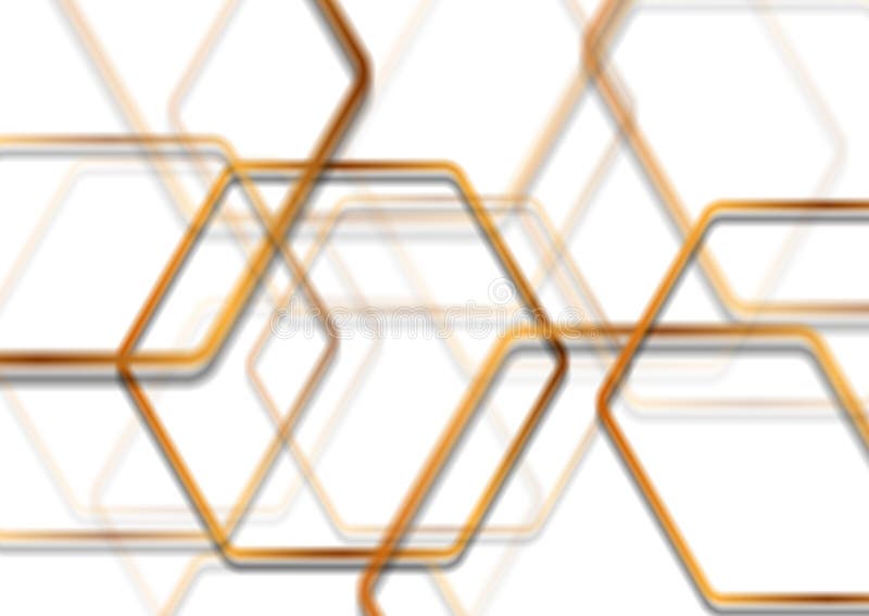 Golden Smooth Hexagons Abstract Tech Retro Background Stock Vector ...