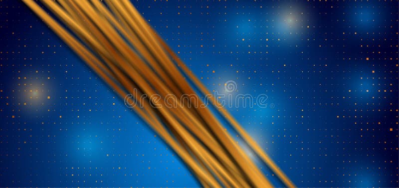 Golden Smooth Lines and Shiny Dots Abstract Background Stock Vector ...
