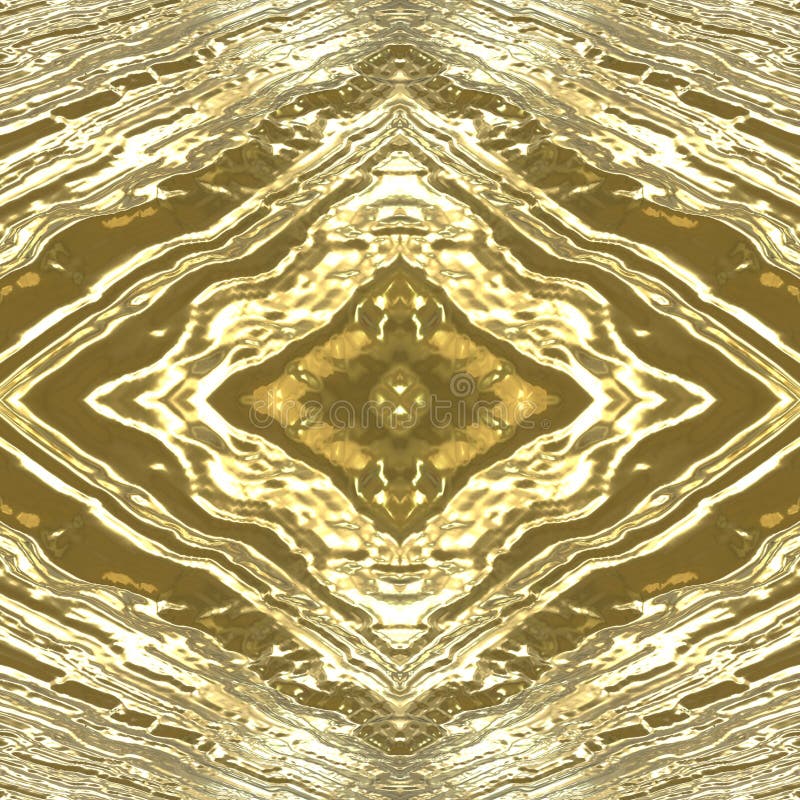 Golden Smooth Surface with Convex Irregularities. Yellow Mirror ...