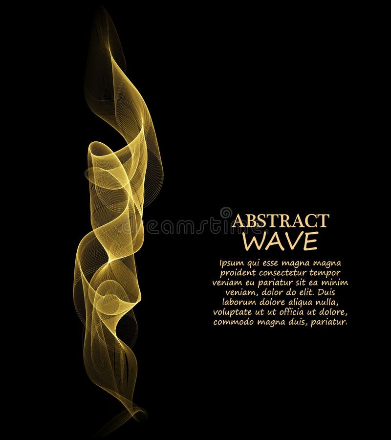 Golden Smooth Swoosh Abstract Wave Background Layout. Stock Vector ...