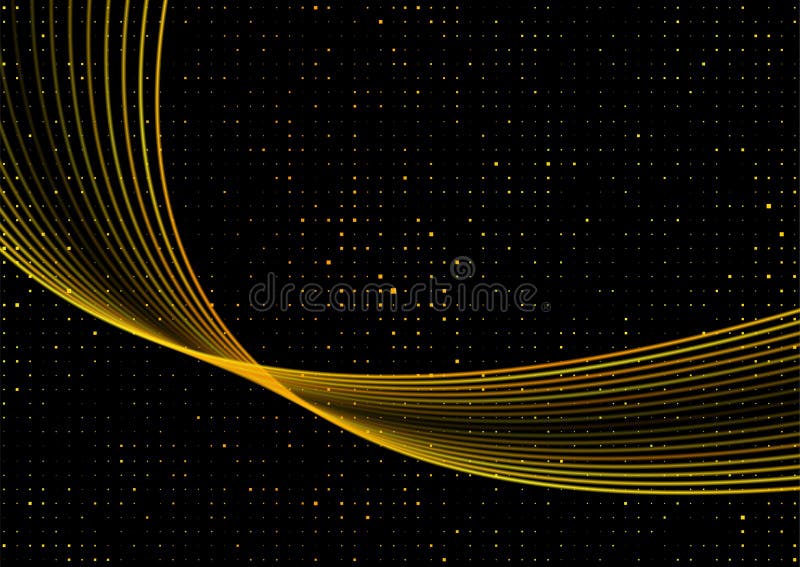 Golden Smooth Wavy Lines and Squares Dots Abstract Background Stock ...