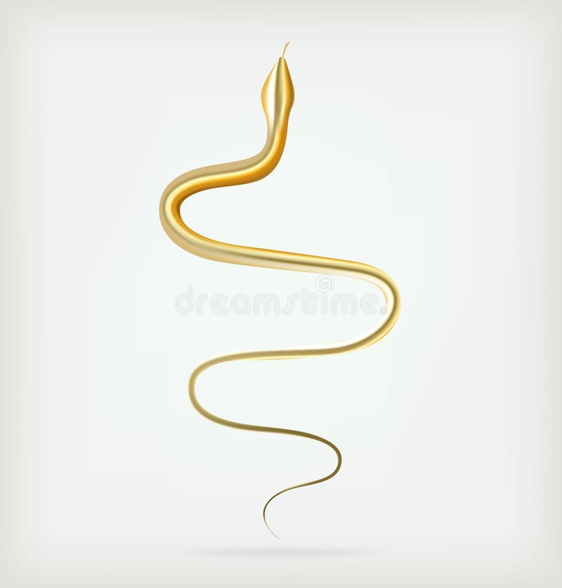 Golden snake stock vector. Illustration of symbol, cobra - 27415890