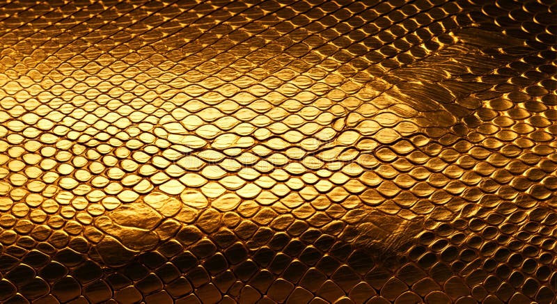 Golden Snake Skin Texture with Hexagonal Patterns in Warm Light for ...