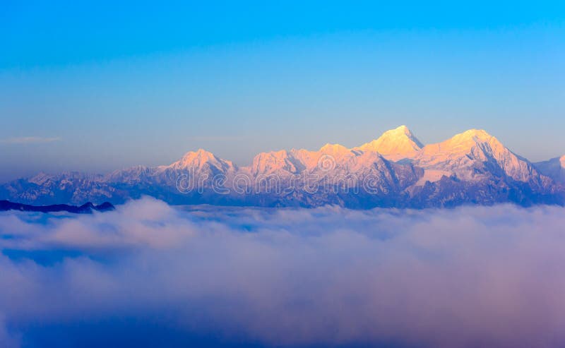 Golden snow mountain stock image. Image of blue, peace - 69254815