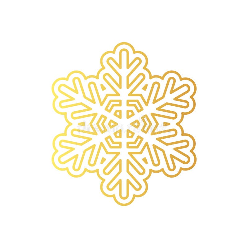 Golden Snowflake Icon. Foil Snow Flake Stencil Blueprint. Stock Vector ...