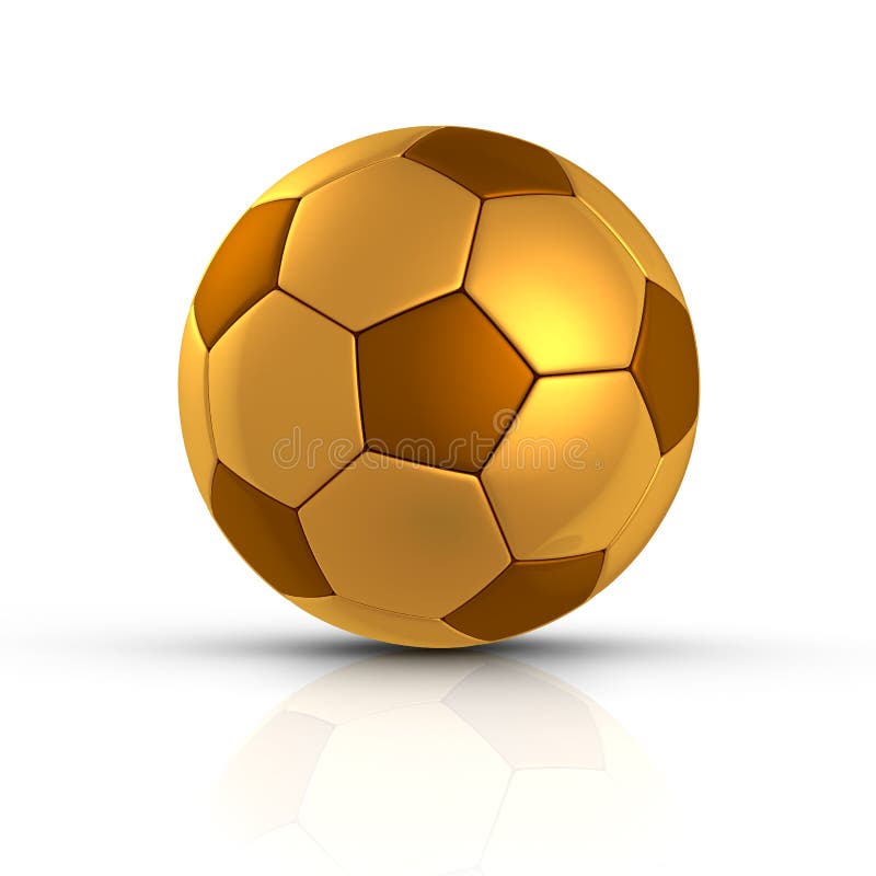Gold Soccer Ball on White Background Stock Illustration - Illustration ...