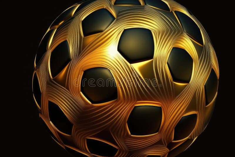 Golden Soccer Ball on a Dark Background. Success Concept. Generative AI ... Golden Soccer Ball on a Dark Background. Success Concept. Generative AI ...