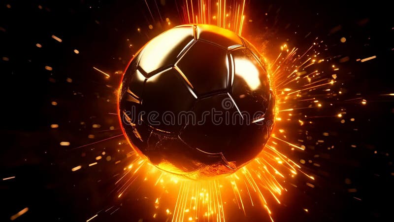Dynamic Golden Soccer Ball with Dramatic Explosion Effect Stock Video ...
