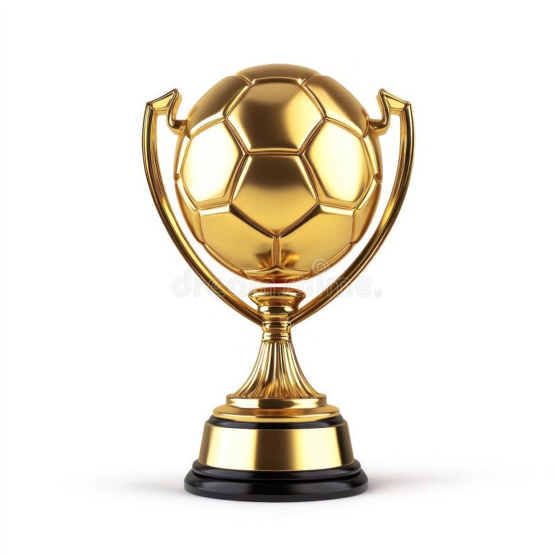 Golden Soccer Ball Trophy stock illustration. Illustration of isolated ...