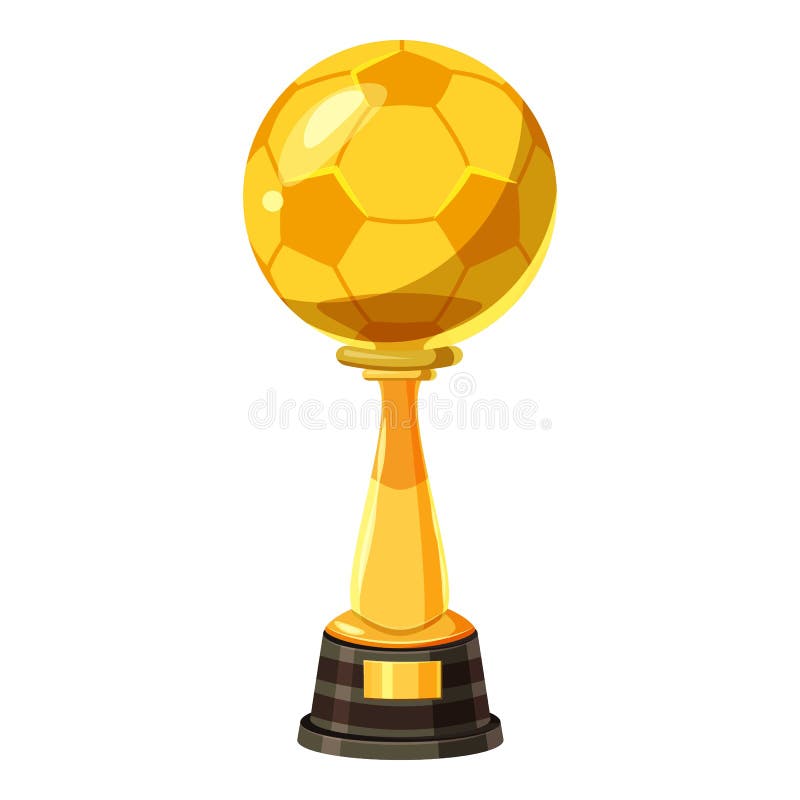Golden Soccer Trophy Cup Icon, Cartoon Style Stock Vector ...