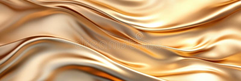 Golden Soft Satin Fabric Waves Background Design. Texture with Smooth ...