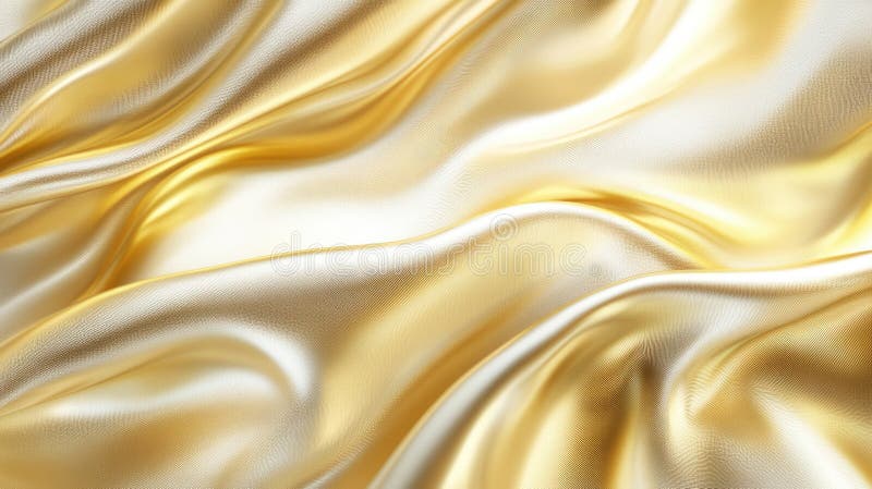 Golden Soft Satin Fabric Waves Background Design. Texture with Smooth ...