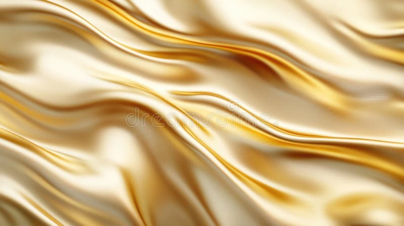 Golden Soft Satin Fabric Waves Background Design. Texture with Smooth ...
