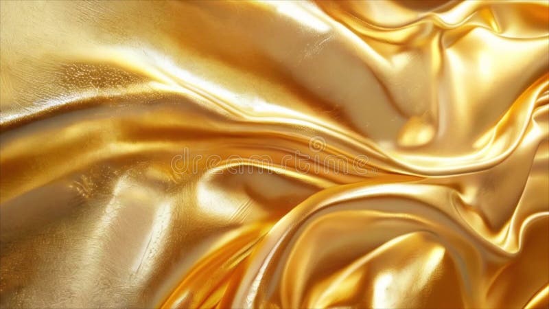 Golden Soft Satin Fabric Waves Background Design. Texture with Smooth ...